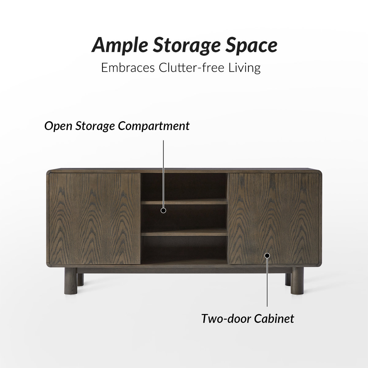 Ebern Designs Dorli 65" 2-Door Solid Wood Fully Assembled Sideboard With Cable Managemennt | Wayfair